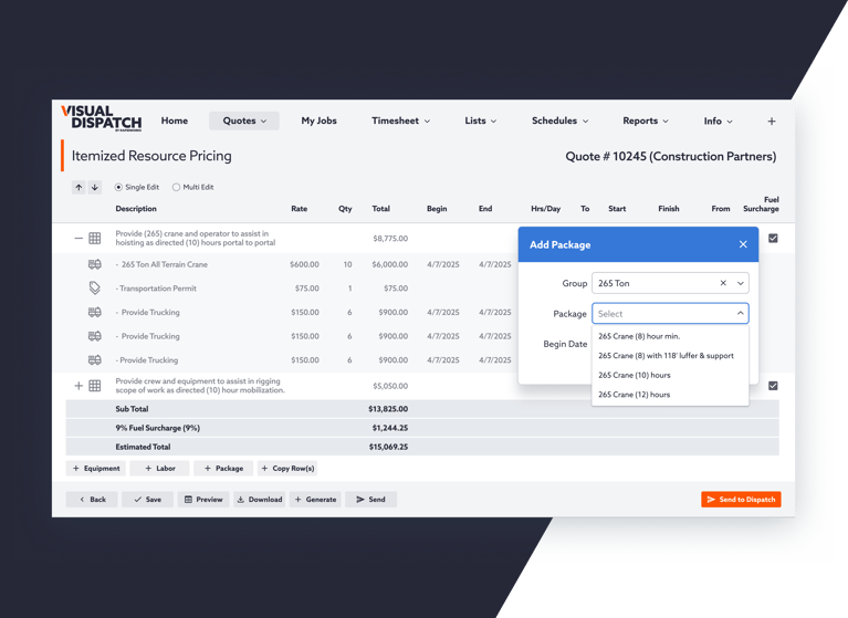 Visual Dispatch | Crane Rental Software for Dispatch & Equipment